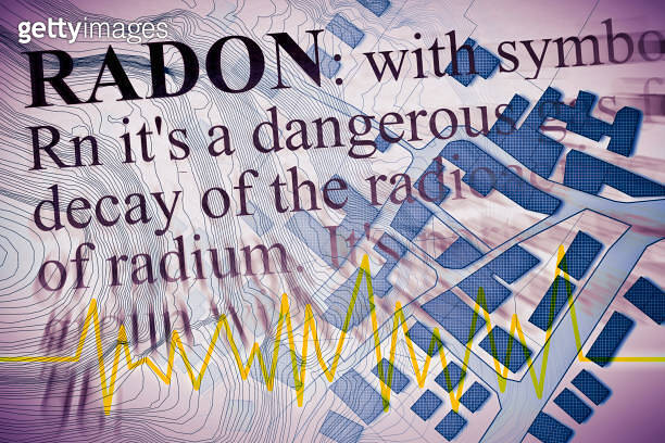 Radon gas the silent killer in our cities - concept image with check-up ...