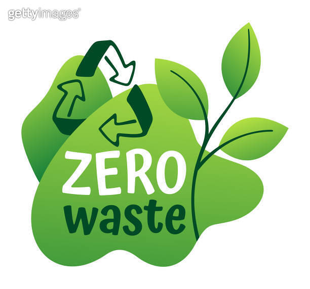 Zero waste - decorative slogan with recycling sign (2148822249) 일러스트 ...