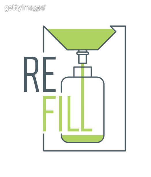 Refill program slogan or logo - Sustainable development strategy ...