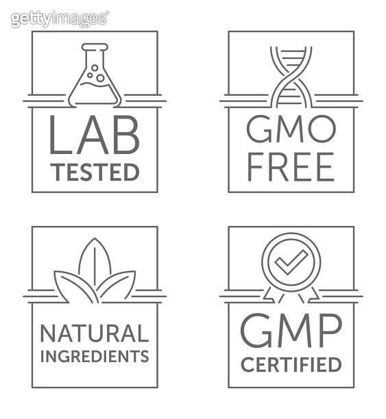 Lab tested, GMO free, Natural ingredients, GMP certified - rectangular ...