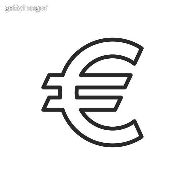 Euro Sign Icon. Linear Pictogram of the Currency Used in European Union ...