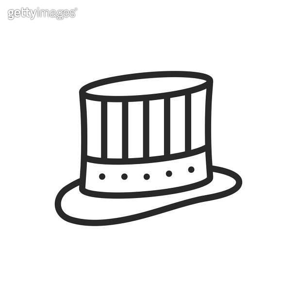 Uncle Sam Top Hat Icon. Thin Line Outline Vector Sign Ideal for ...