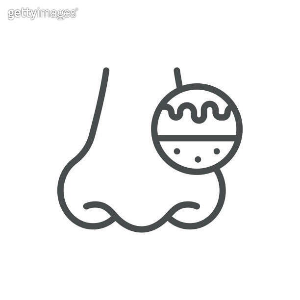 Nasal Mucosa Hypertrophy Icon. Thin Line Illustration of Nose with ...
