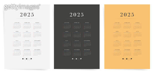 Elegant Minimalist 2025 Calendar Trio of White, Black and Yellow One ...
