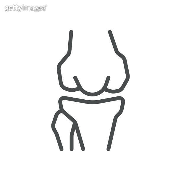 Knee Joint Icon. Isolated Line Illustration of Human Knee Joint ...