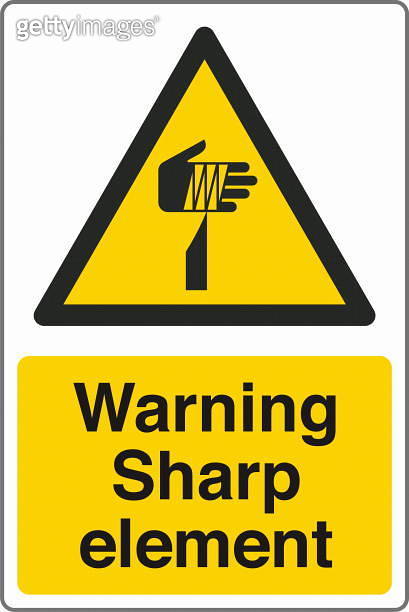 ISO 7010 Standard Symbol Safety Sign Warning Sharp elements 이미지 ...