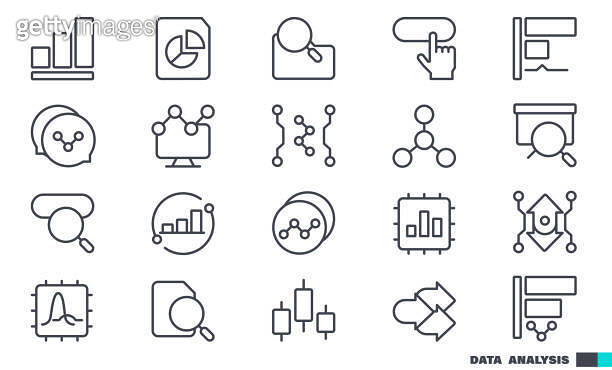 Data Analysis Icons stock illustration Icon Symbol, Technology ...