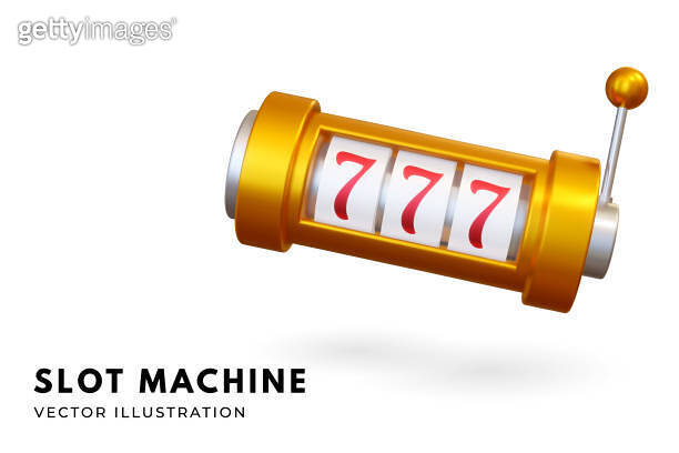 Golden slot machine poster, banner, flyer template. Vector illustration ...