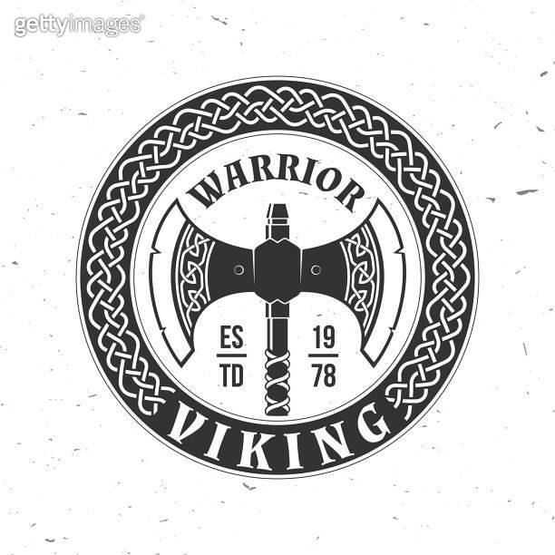 Viking warrior logo, badge, sticker. Vector illustration. For emblems ...