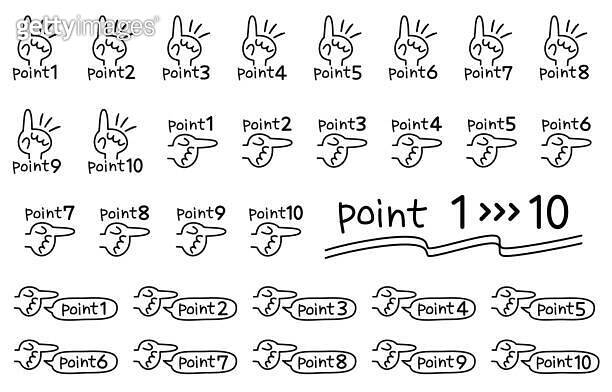 Cute handwritten pointing icon with points 1 to 10 이미지 (2088001983 ...