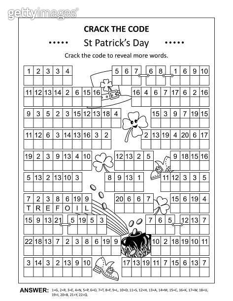 Crack the code word game with St Patrick's Day words 이미지 (2149395584 ...
