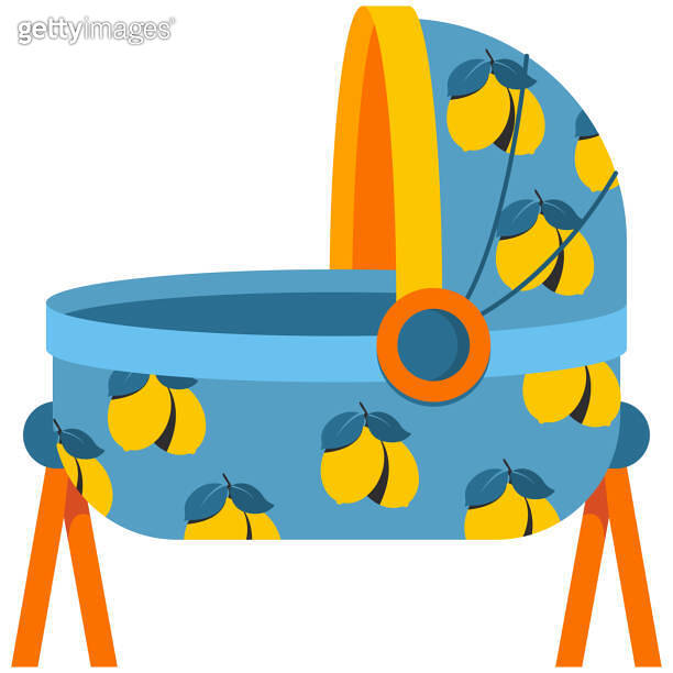 Stationary bassinet vector cartoon illustration isolated on a white ...