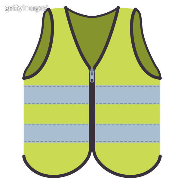 Kids safety reflective vest vector cartoon illustration isolated on a ...