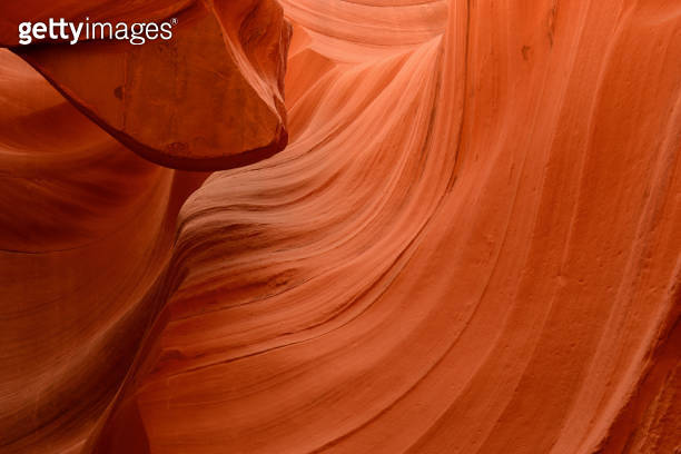 Orange colored rocks in the Lower Antelope Canyon, Arizona, USA ...