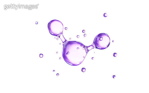 Purple molecular structure, skincare and biomedical concept, 3d ...