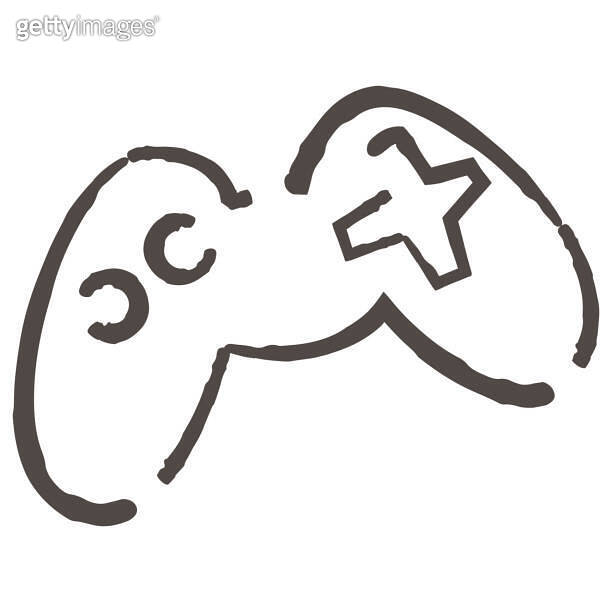 Simple game console controller illustration(Line drawing) 이미지 ...