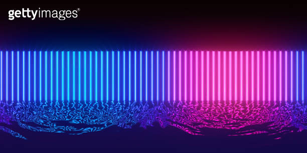 HDRI. Glowing neon lines. Full spherical panorama 360 degrees ...