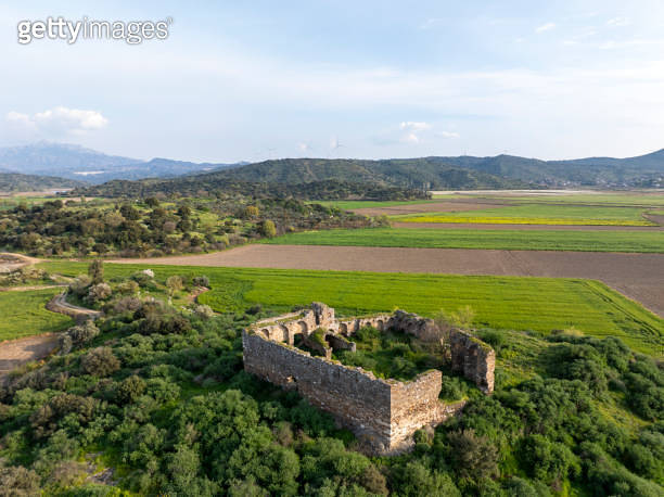 Ruins of the ancient city Myus (Myos) located in present Soke, Turkey ...