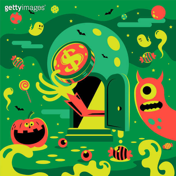 Spooky Hand opens the door and shows Money, It is a Whimsical Halloween ...