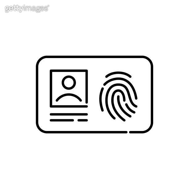 Identity card with fingerprint signifying the role of biometric data in ...