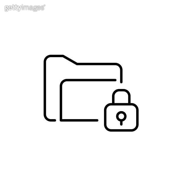 File folder and lock. Protected documents and data privacy. Secure file ...