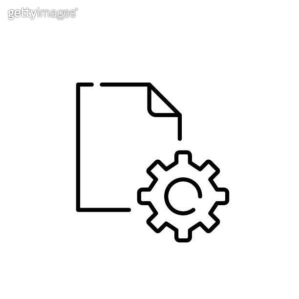 Settings cogwheel seamlessly integrated with file. Customization and ...