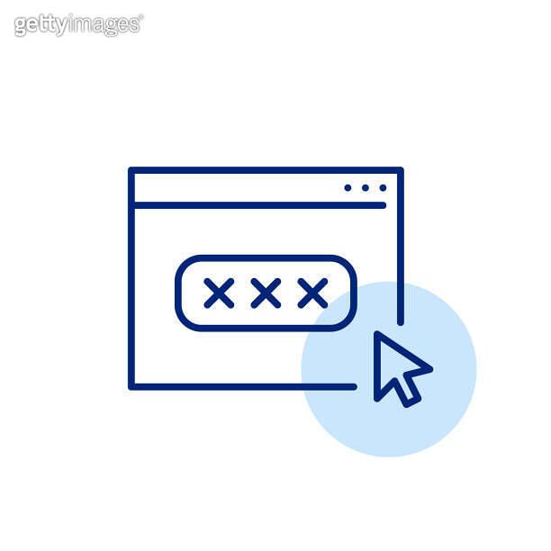 Web Page Password Covered By Asterisks In Input Box And Mouse Click Secure Web Access User