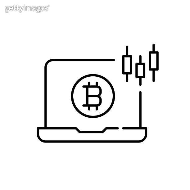Cryptocurrency Trading Terminal Candlesticks Chart With Bitcoin Symbol Price Volatility Pixel