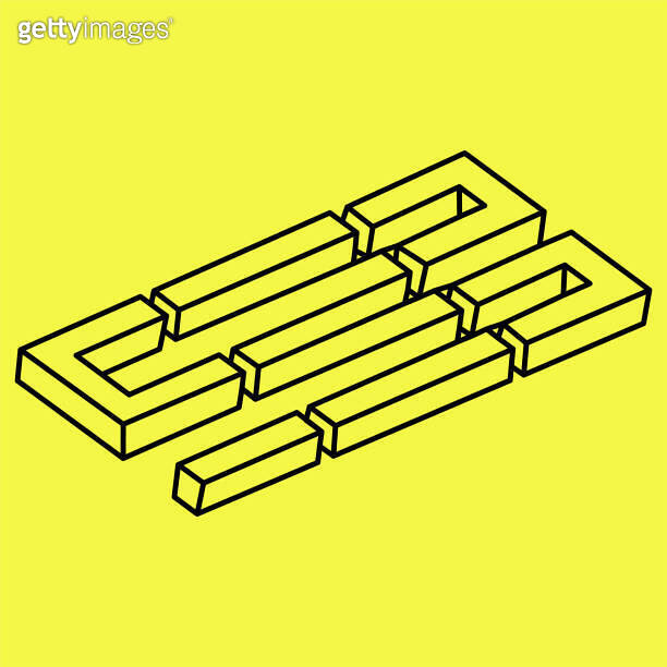 Impossible object. Optical illusion figure. 3d illustration. Geometric ...