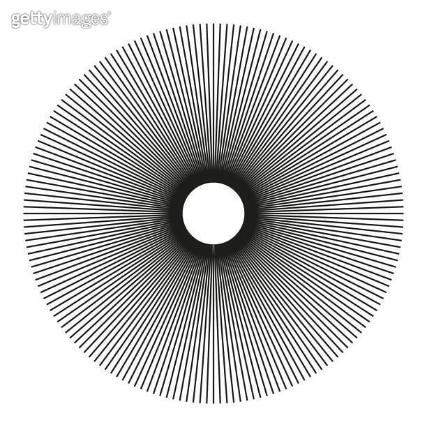 Radial circle lines. Circular lines element, shape. Spokes with ...