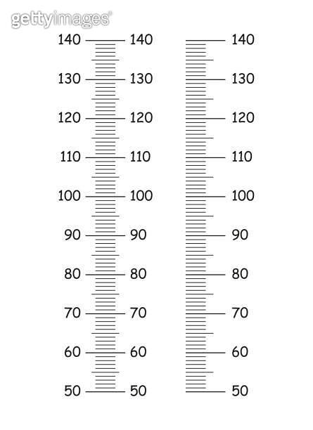 Height scale, chart from 50 to 140 centimeters for children. Kids ...