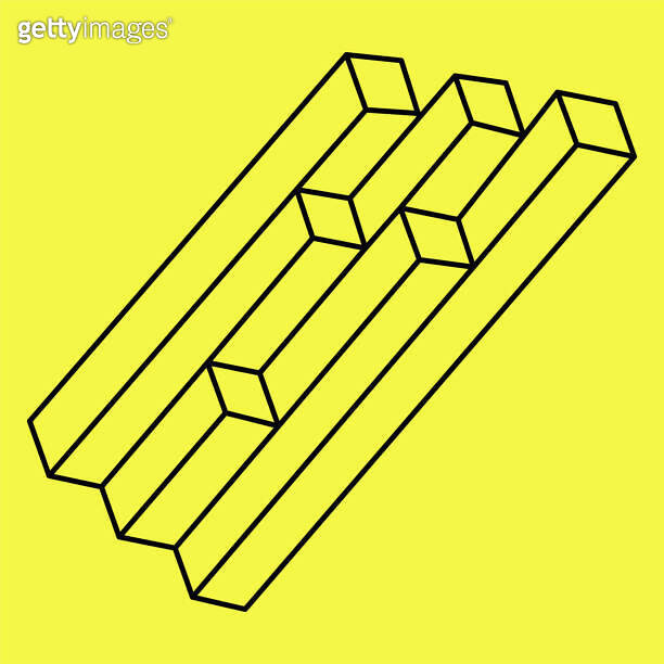 Impossible object. Optical illusion. 3d illustration. Op art. 이미지 ...