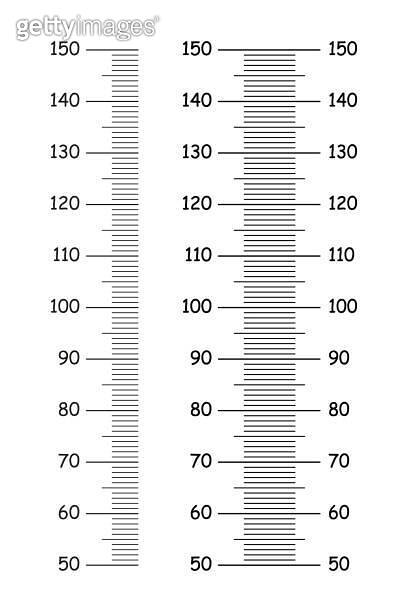Set of kids height charts from 50 to 150 centimeters. Templates for ...