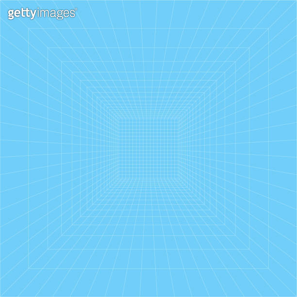 3d grid room in perspective. Wireframe laser grid. Template interior ...
