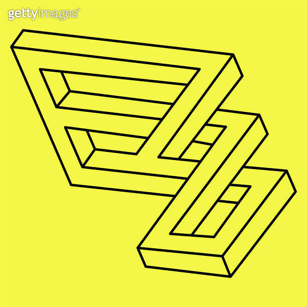 Optical illusion shapes. 3d geometrical infinity loop. Impossible ...