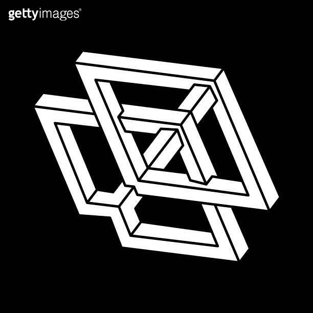 Paradox geometry. Optical illusion object. Sacred geometric figure ...
