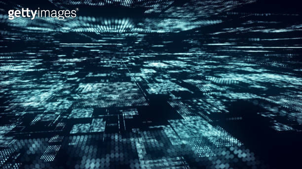 Digital database cyberspace. Decoding algorithms hacked software. Cyber ...