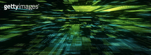 Digital Database Cyberspace Decoding Algorithms Hacked Software Cyber Security With Moving