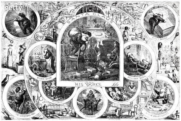 Santa Claus and his works, drawn by Thomas Nast 1866 이미지 (2162654528 ...