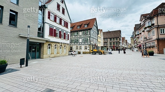 Marbach, Neckar, Germany, renovated pedestrian zone July 2024 ...