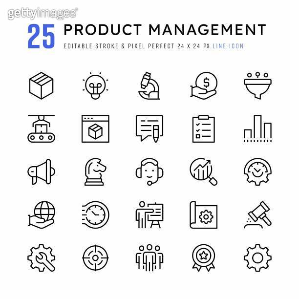 Product Management Line Icons. 24x24 px. Pixel Perfect. Editable Stroke. 이미지 (2155081467) - 게티이미지뱅크