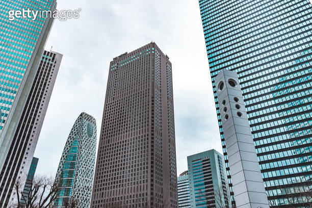 High-rise buildings and blue sky - Shinjuku, Tokyo, Japan 이미지 ...