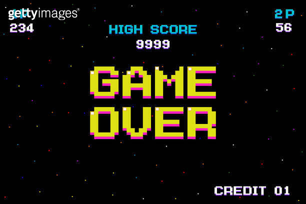 Game Over Font Design. pixel art, 8-bit, Alphabet Typography Template ...