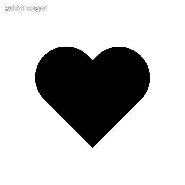 Solid black heart shape. Simple love symbol. Classic romantic icon ...