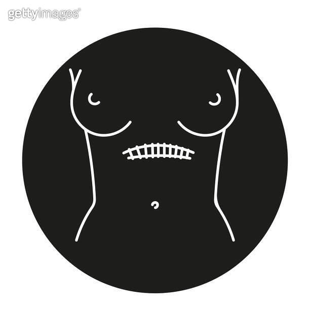 Transverse incision line icon. Abdominal incisions. (2147581415) 일러스트 ...