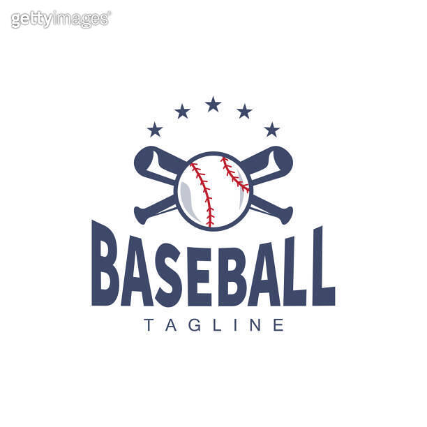 Modern vector baseball logo baseball softball sport simple bat and ball ...