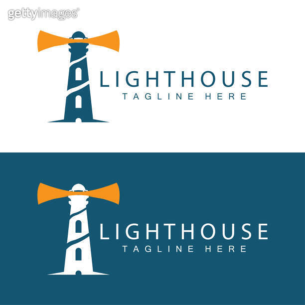 Lighthouse logo vector beacon tower ship signal simple beach port ...
