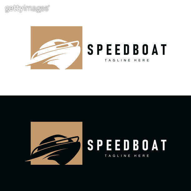 Speed boat logo design, illustration of a sports boat template, simple ...