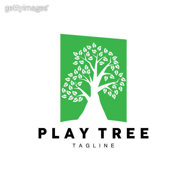 green nature education kids playground tree logo illustration and play ...