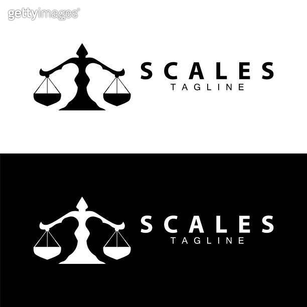 Simple legal scale logo justice court simple black silhouette template ...